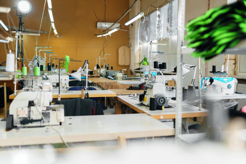 Sewing Department of a Textile Factory Interior Stock Photo - Image of ...