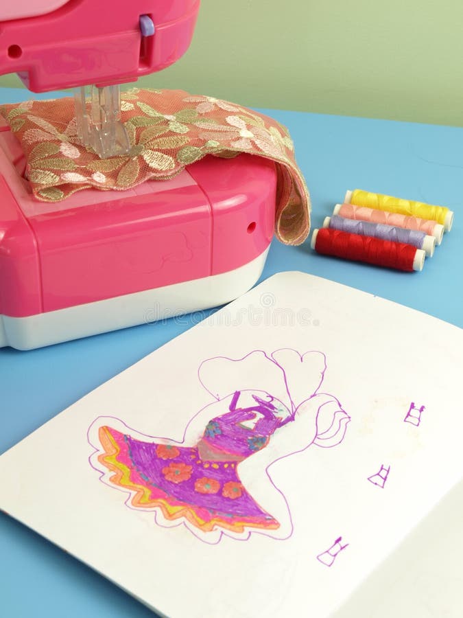 Sewing dresses stock photo. Image of machine, doll, children - 25818214