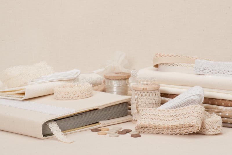 Sewing and Embroidery Craft Kit. Natural Linen Stock Photo - Image of ...