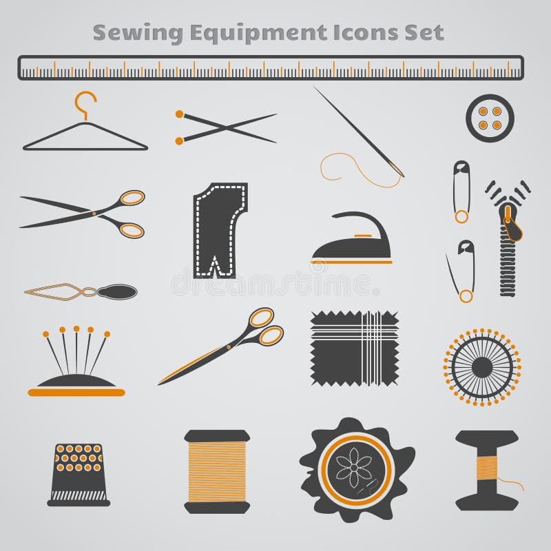 Sewing Emblems Set stock vector. Illustration of fashion - 49167186