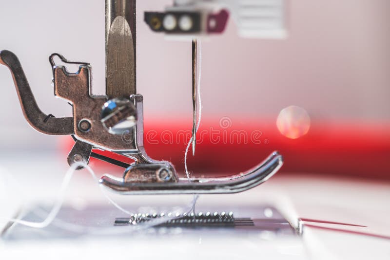 Sewing at Home: Close Up Picture of Sewing Needle Stock Photo - Image ...