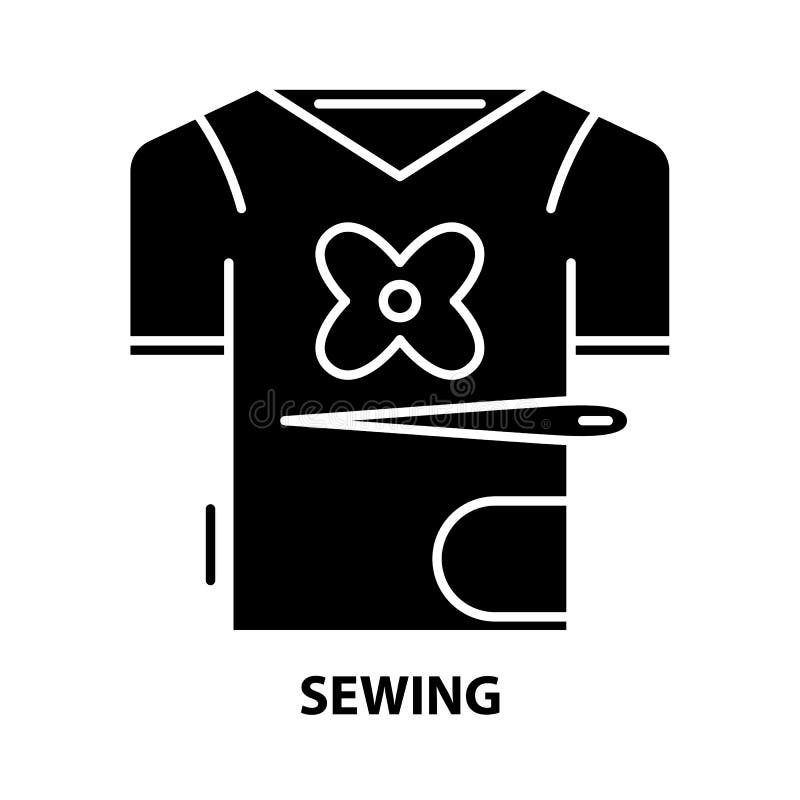 Sewing Icon, Black Vector Sign with Editable Strokes, Concept ...
