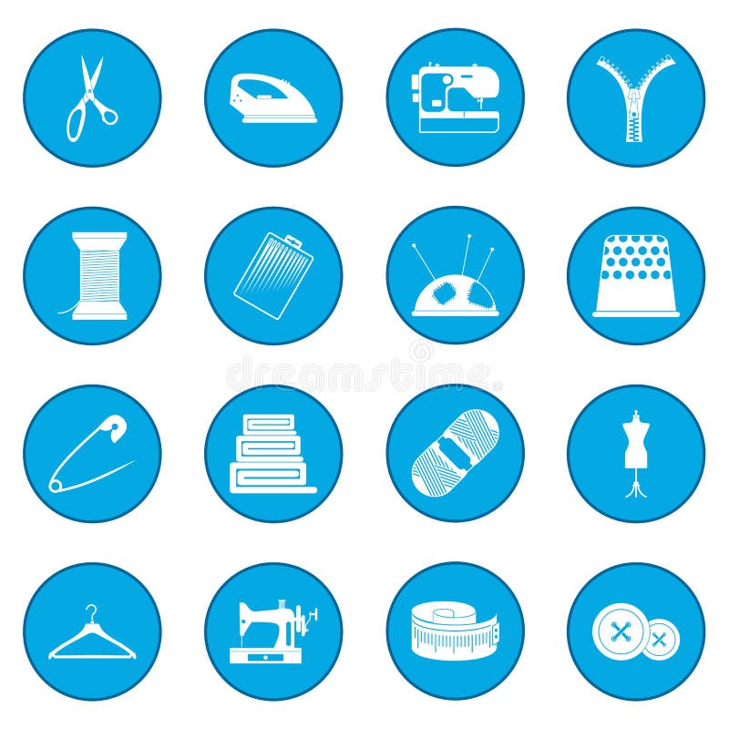 Sewing icon blue stock vector. Illustration of scissors - 93050149