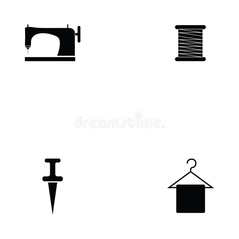 Sewing icon set stock vector. Illustration of sewing - 107352514