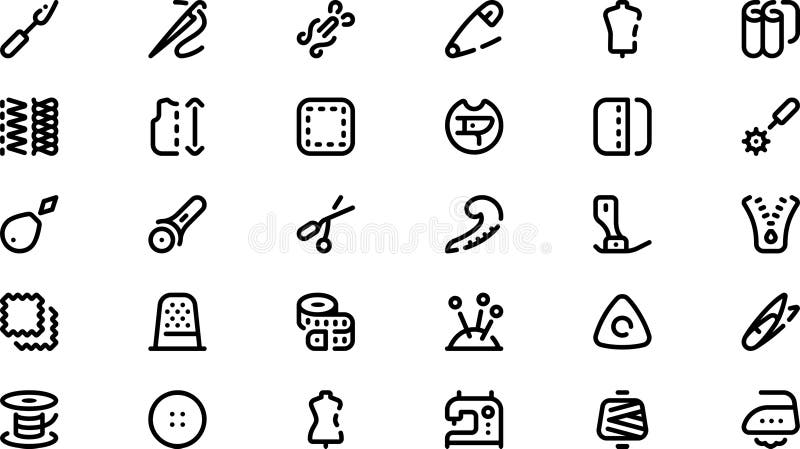 Sewing Icons High-Quality Vector Icons Collection with Editable Stroke ...