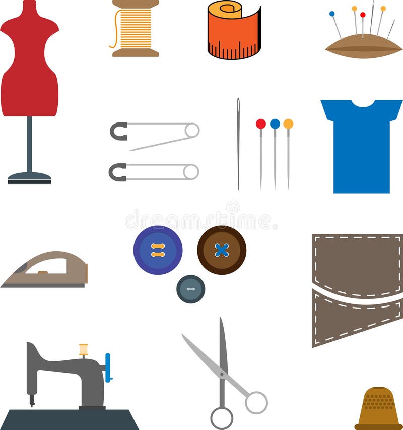 Sewing icons stock vector. Illustration of machine, needle - 67929531