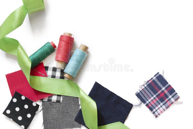 Sewing items on white stock photo. Image of white, sewing - 192347926