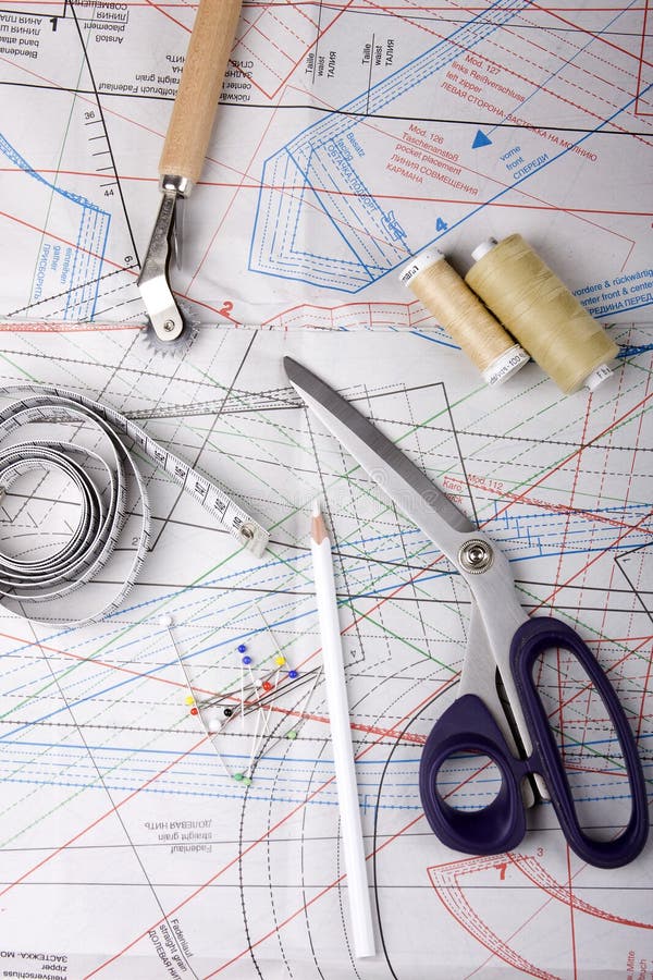 Sew tool with pattern stock image. Image of thread, cloth - 4184529
