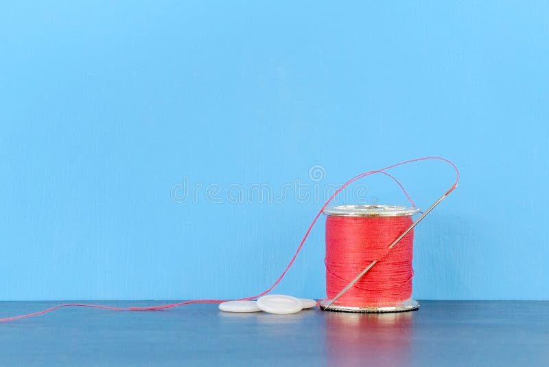 Sewing Kit Consisting of a Cotton Reel with Red Cotton a Needle and ...