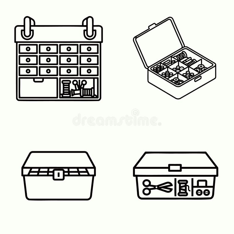 Sewing Kit Organizer Stock Illustrations – 37 Sewing Kit Organizer ...