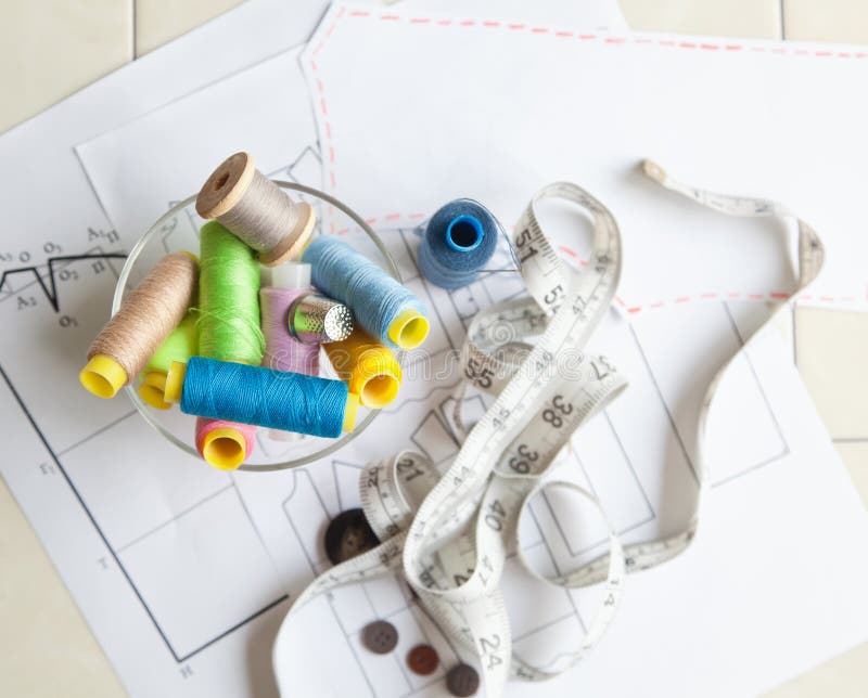 Sewing kit stock image. Image of equipment, tailor, spool - 45588727
