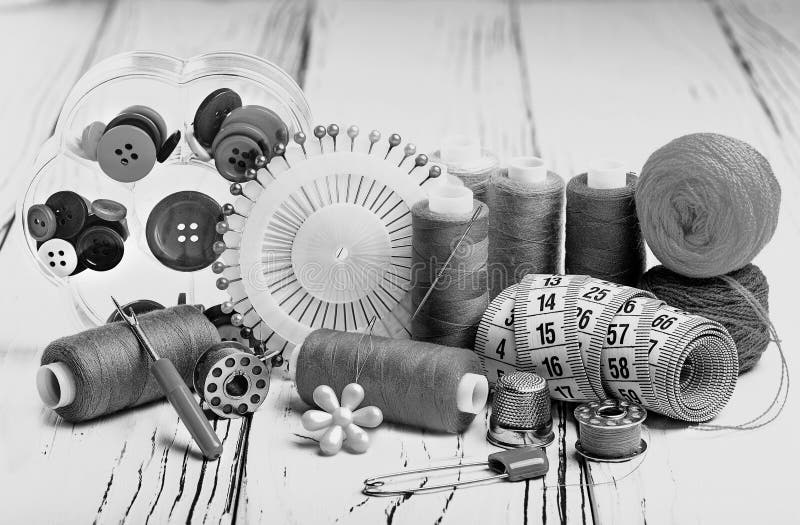 Sewing Kit of Threads, Buttons, Sewing Needle and Measuring Tape in ...