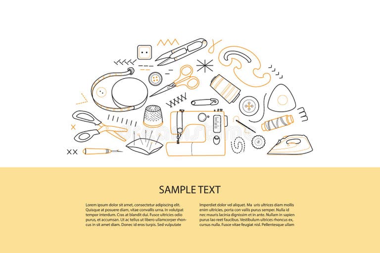 Sewing kit vector concept stock vector. Illustration of outline - 87442055