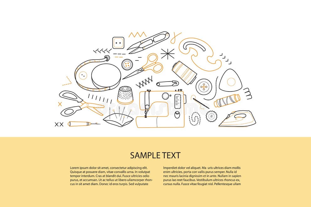 Sewing kit vector concept stock vector. Illustration of outline - 87442055