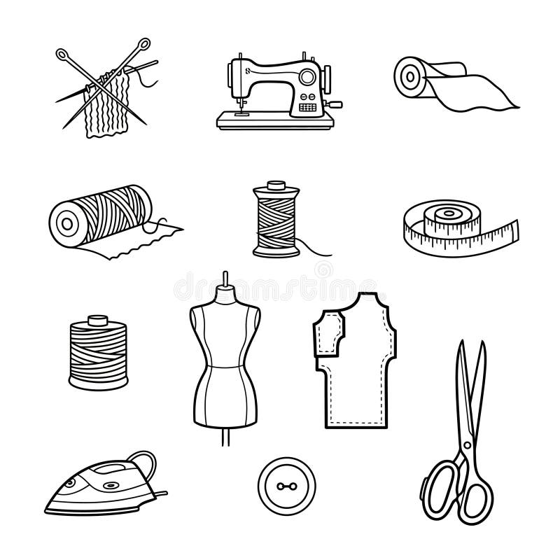 Knitting Icons Collection Stock Illustrations – 2,063 Knitting Icons ...