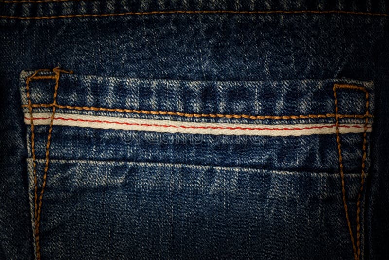 Sewing Line of Vintage Blue Jeans Stock Image - Image of cotton ...