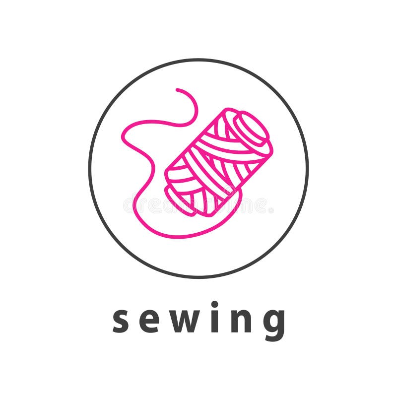 Sewing Logo Design Thread Badge Stock Vector - Illustration of design ...