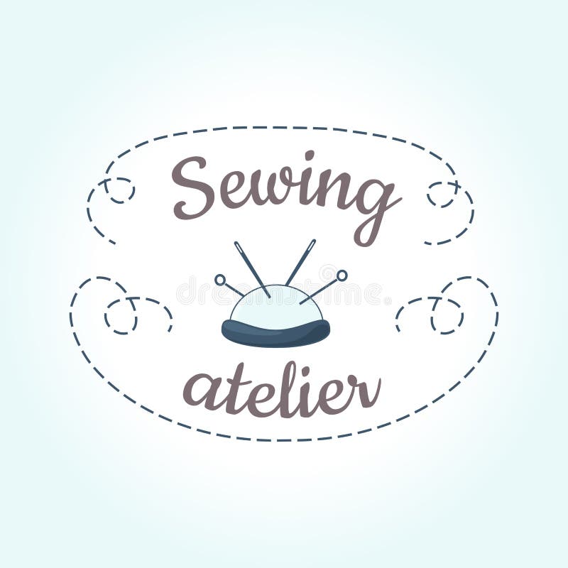 Sewing Logo Template with Needle and Stitch. Stock Vector ...