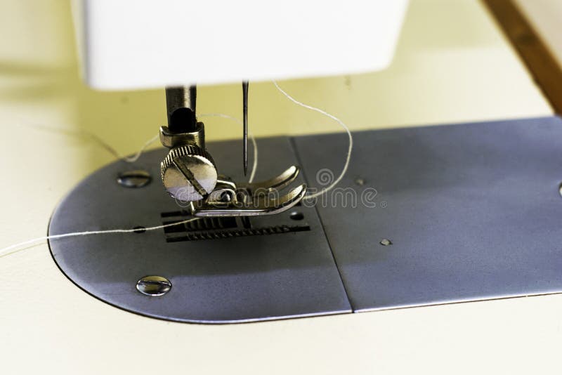 Sewing Machine Close Up Needle Shuttle and Thread Stock Image - Image ...