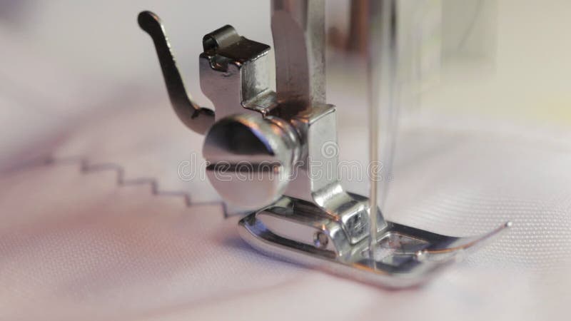 The Sewing Machine Close-up. Woman is Sewing a Skirt Stock Video ...