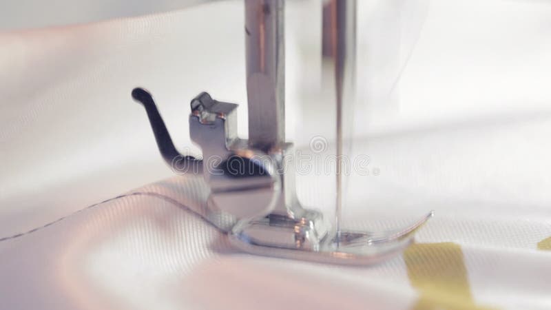 Sewing Machine in Action and a Closeup of Sewing Process Stock Video ...