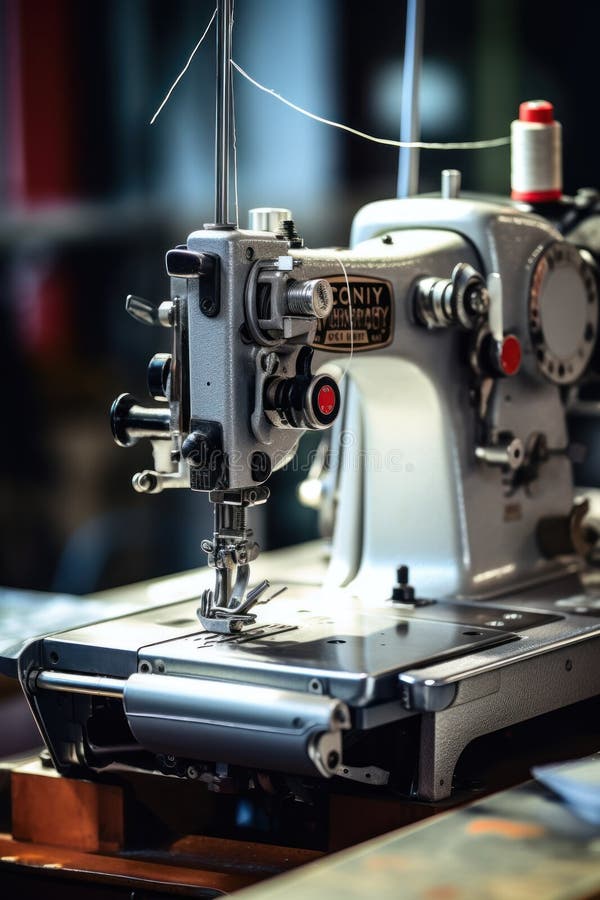 Sewing Machine Close-up with Torn Thread Stock Illustration ...