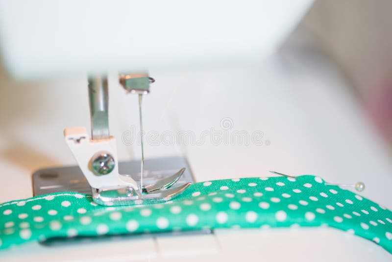 Sewing machine with cloth stock photo. Image of dressmaker - 89600798