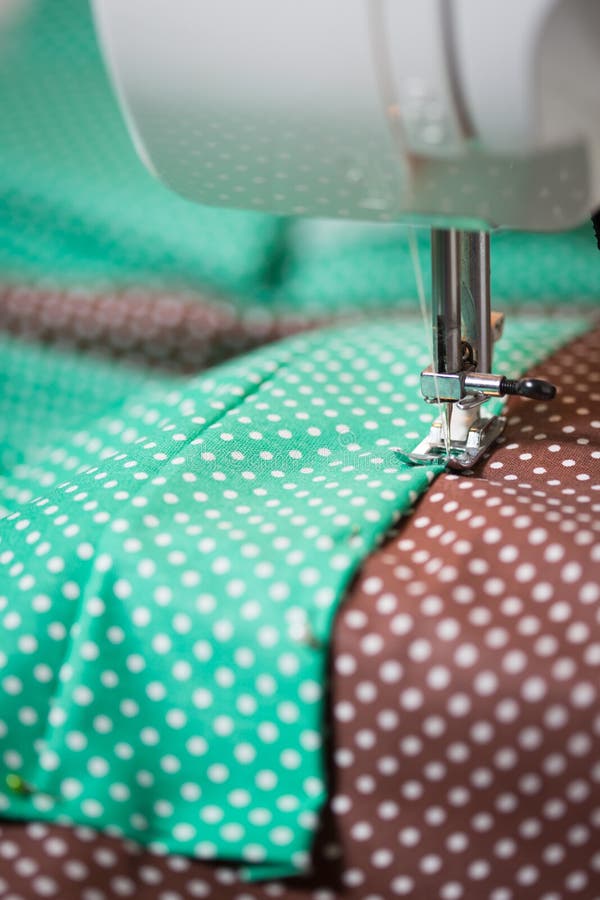 Sewing machine with cloth stock image. Image of spool - 89601113