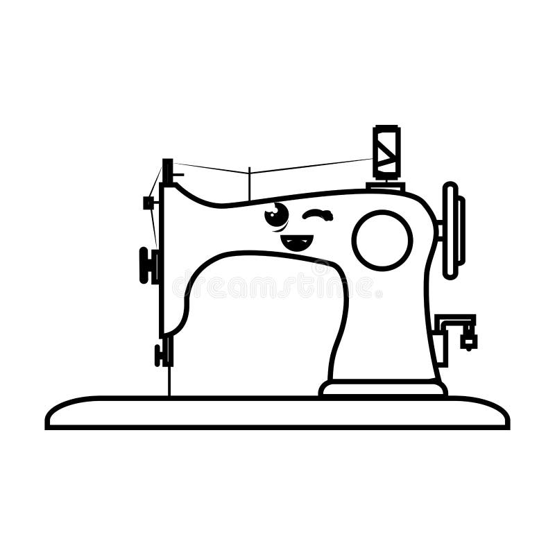 Sewing Machine Comic Character Isolated Icon Stock Illustration ...