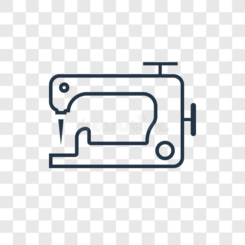 Sewing Machine Concept Vector Linear Icon Isolated on Transparent ...