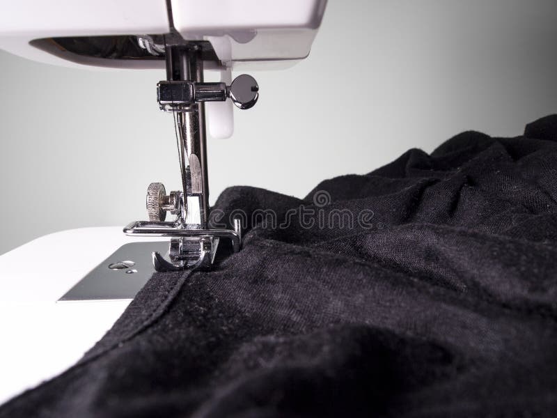 Blank Sewing Machine on a White Table and a White Wall Background Stock ...