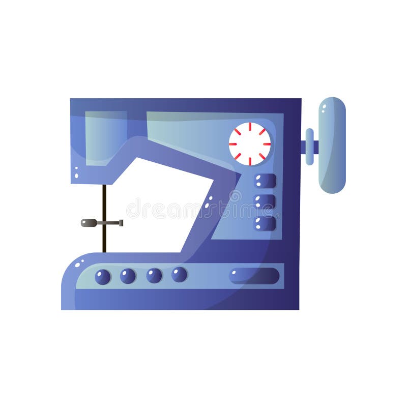 Sewing Machine with Different Options Print Template Isolated on White ...