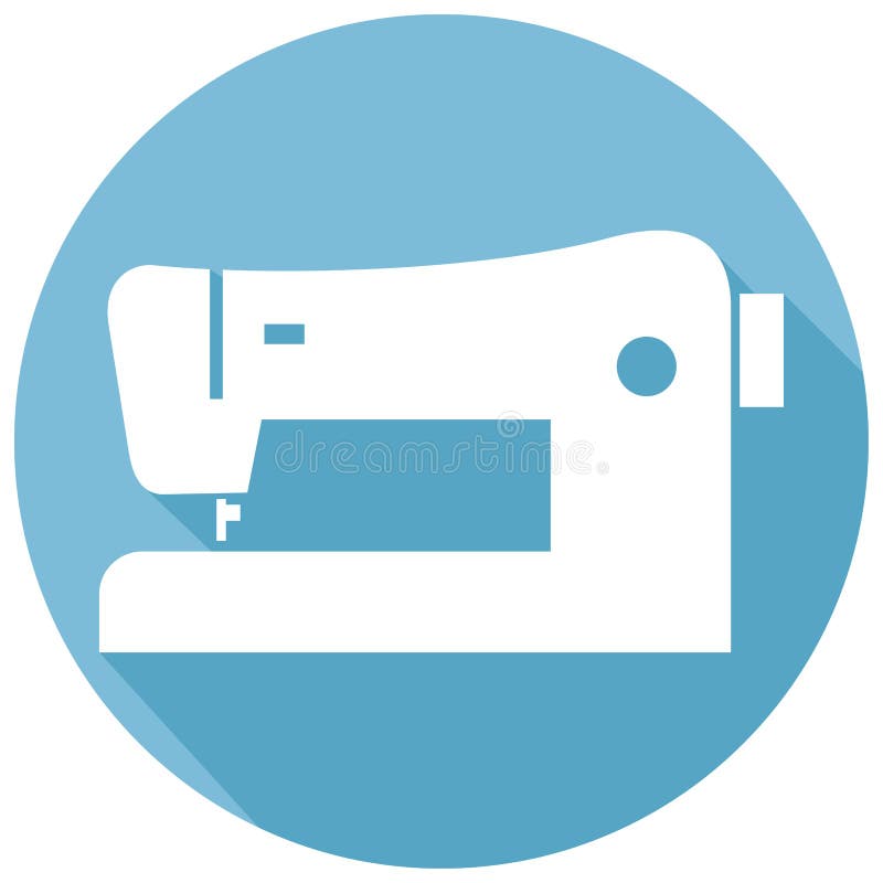 Sewing machine flat icon stock vector. Illustration of manufacture ...