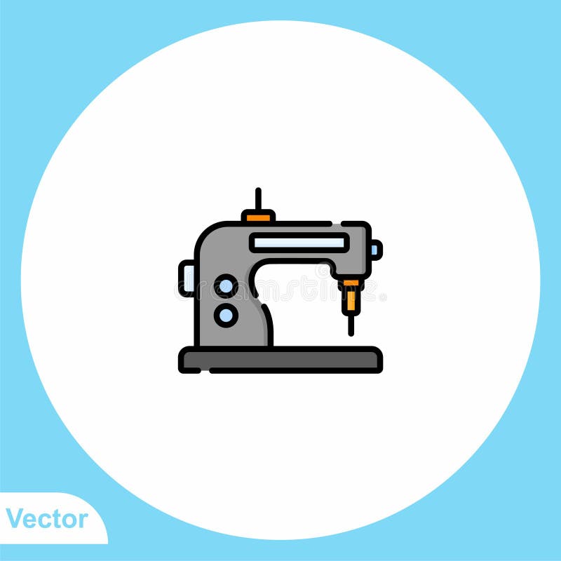 Sewing Machine Flat Vector Icon Sign Symbol Stock Illustration ...