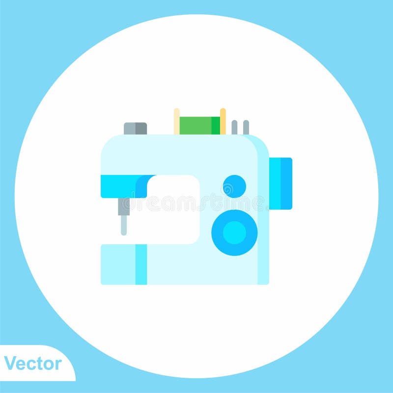Sewing Machine Flat Vector Icon Sign Symbol Stock Vector - Illustration ...