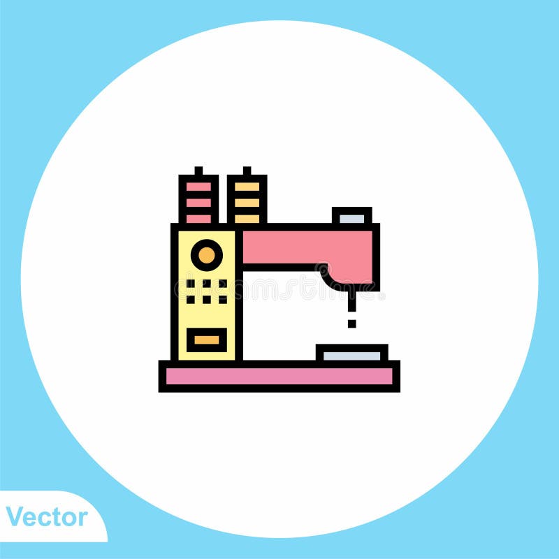 Sewing Machine Flat Vector Icon Sign Symbol Stock Vector - Illustration ...