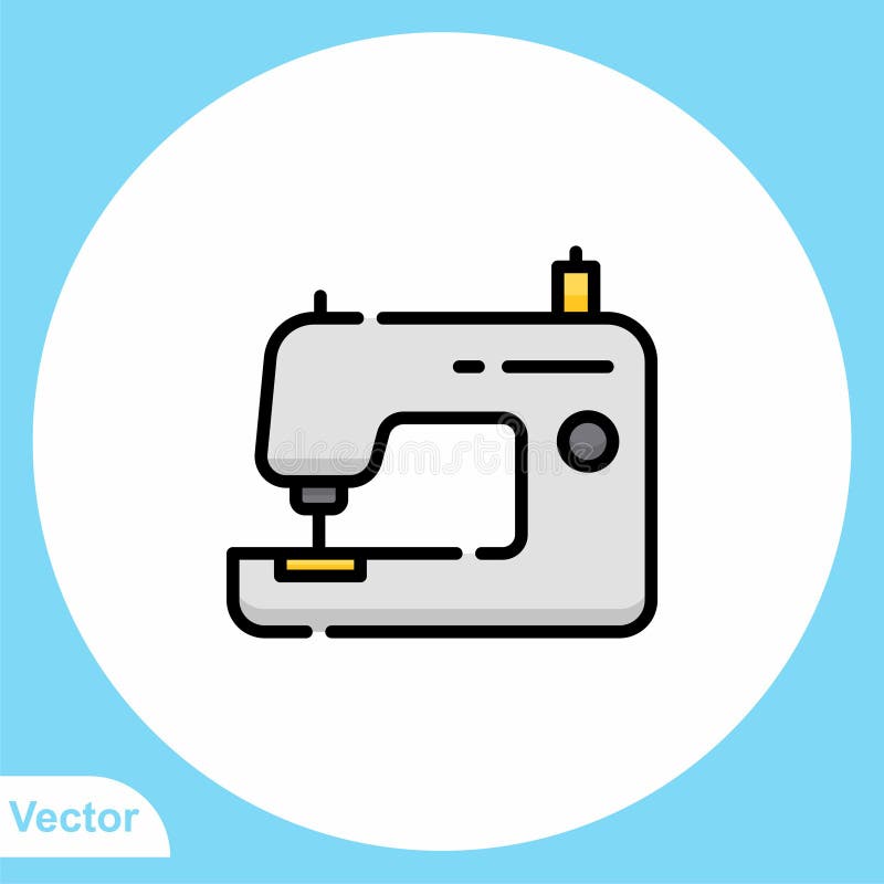 Sewing Machine Flat Vector Icon Sign Symbol Stock Vector - Illustration ...