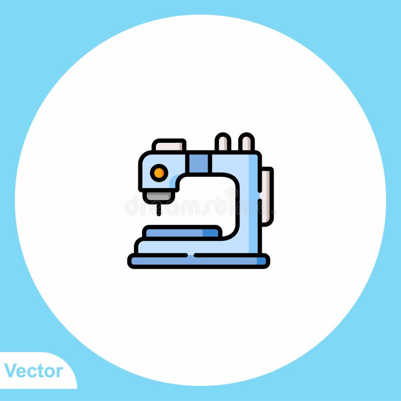 Sewing Machine Flat Vector Icon Sign Symbol Stock Illustration ...