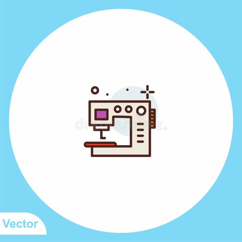 Sewing Machine Flat Vector Icon Sign Symbol Stock Illustration ...