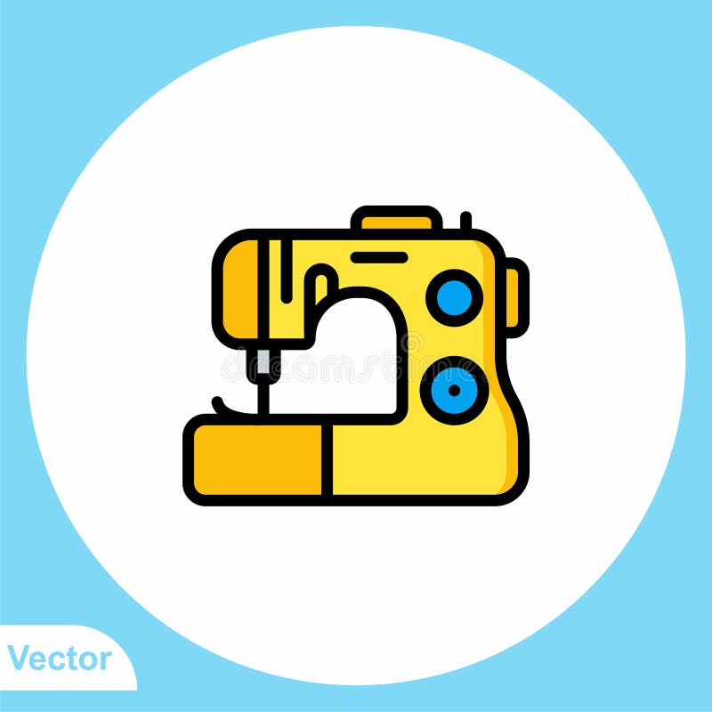Sewing Machine Flat Vector Icon Sign Symbol Stock Illustration ...