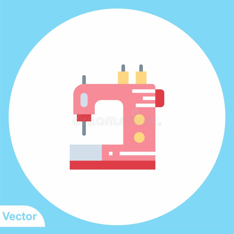Sewing Machine Flat Vector Icon Sign Symbol Stock Illustration ...