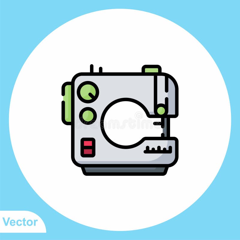Sewing Machine Flat Vector Icon Sign Symbol Stock Vector - Illustration ...