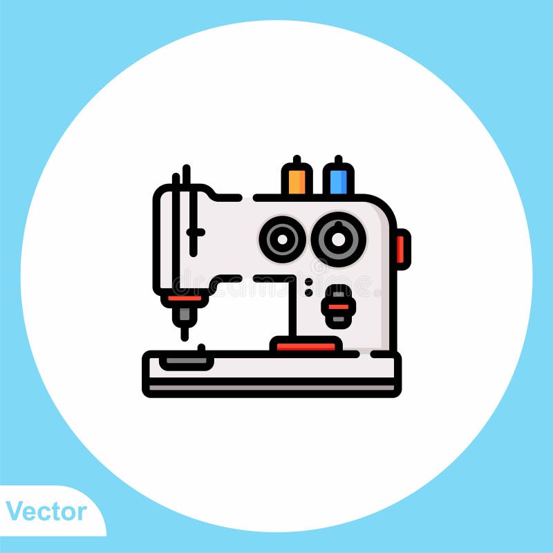 Sewing Machine Flat Vector Icon Sign Symbol Stock Illustration ...