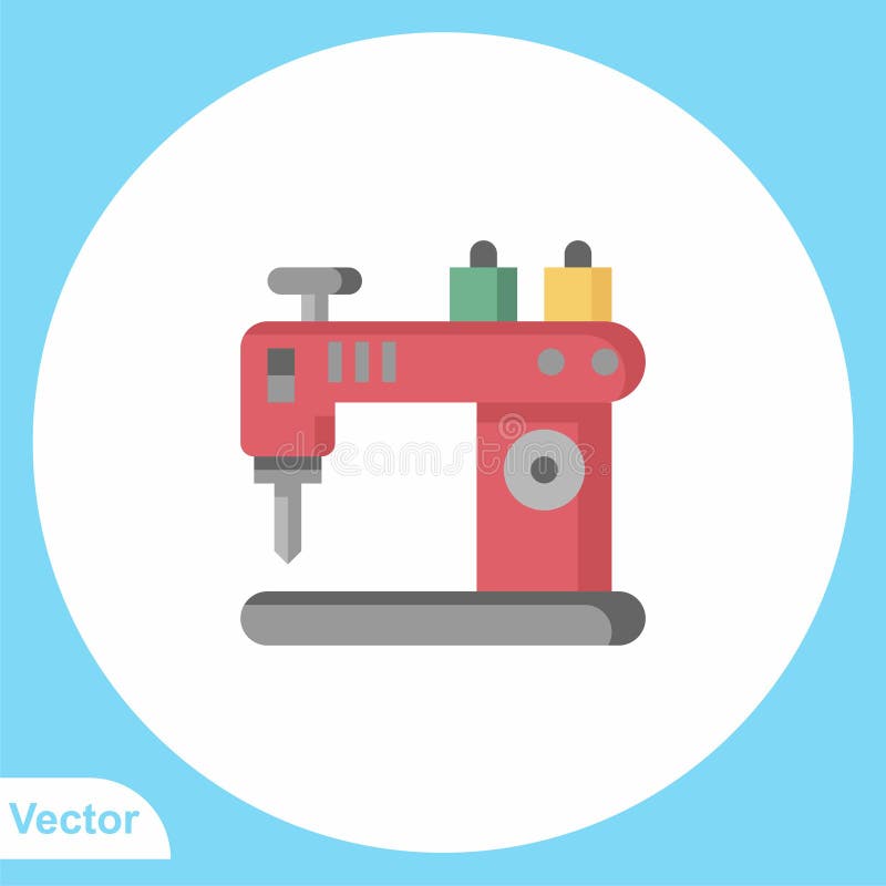 Sewing Machine Flat Vector Icon Sign Symbol Stock Illustration ...