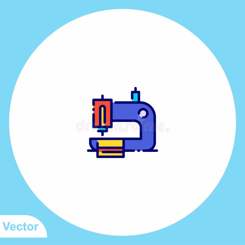 Sewing Machine Flat Vector Icon Sign Symbol Stock Illustration ...
