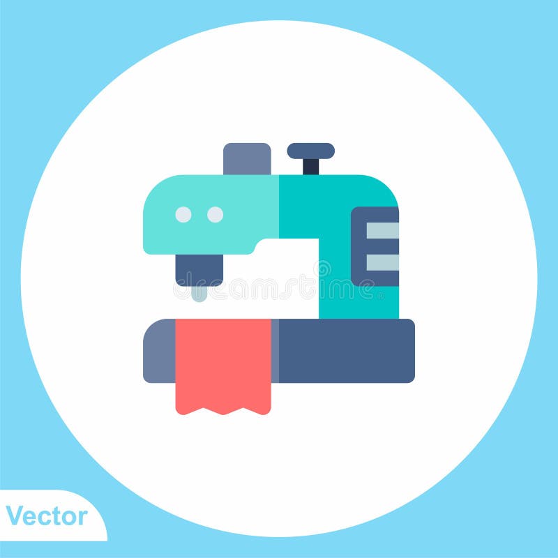 Sewing Machine Flat Vector Icon Sign Symbol Stock Illustration ...