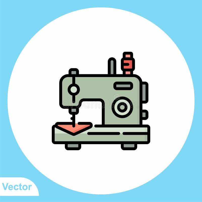 Sewing Machine Flat Vector Icon Sign Symbol Stock Illustration ...