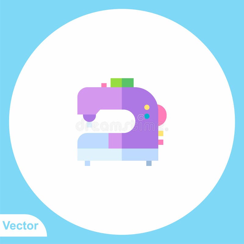 Sewing Machine Flat Vector Icon Sign Symbol Stock Illustration ...