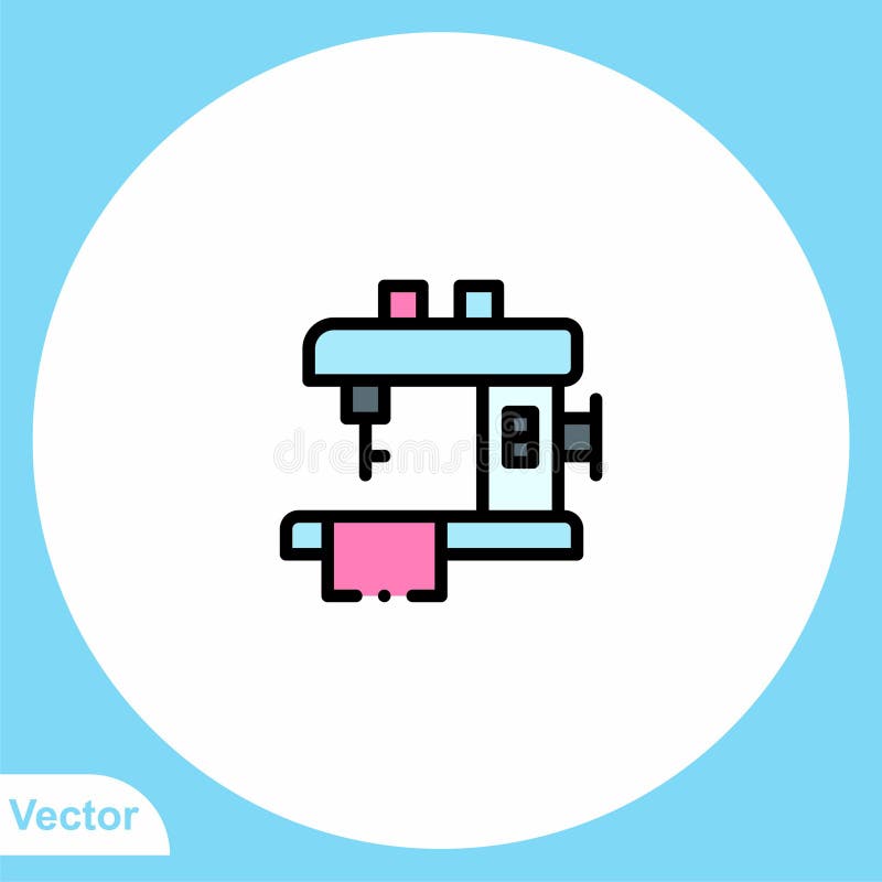 Sewing Machine Flat Vector Icon Sign Symbol Stock Illustration ...
