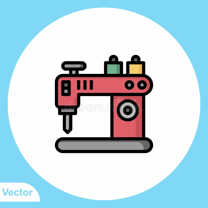 Sewing Machine Flat Vector Icon Sign Symbol Stock Illustration ...